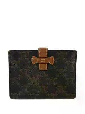 Celine Triomphe Canvas Wallet - Black