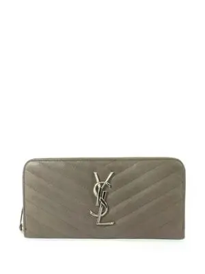Saint Laurent Chevron-quilted Wallet - Grey