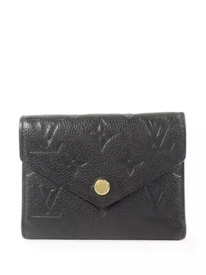 LOUIS VUITTON Victorine Monogram Empreinte Trifold Wallet - Black