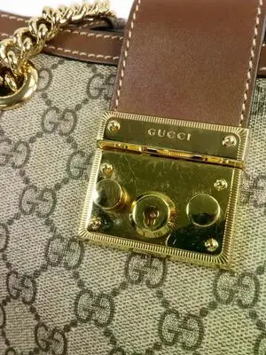 Gucci Padlock Chain-strap Shoulder Bag - Brown
