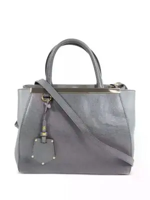 Fendi 2 Jours Leather Tote Bag - Grey