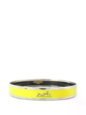 Hermès Pm Caleche Enamel Bangle - Silver