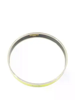 Hermès Pm Caleche Enamel Bangle - Silver