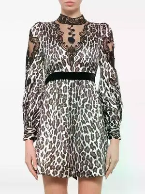 Marc Jacobs Leopard-print Lace-panel Minidress
