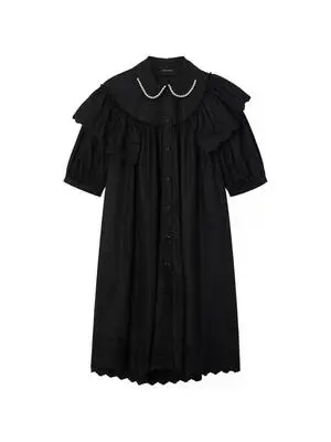 Simone Rocha Pearl-embellished Ruffled Midi Dress