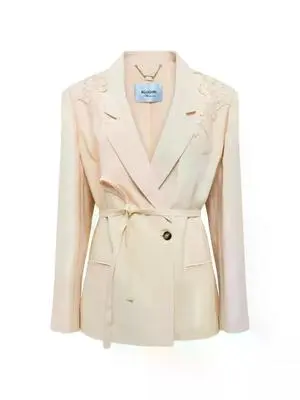 BLUGIRL Embroidered Belted Blazer - Neutrals