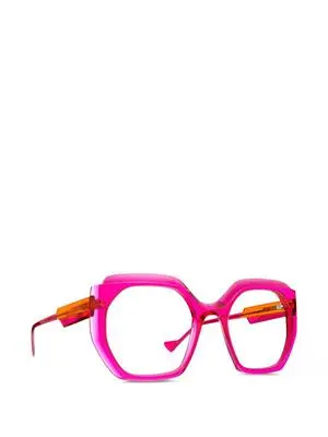 CAROLINE ABRAM Petula Geometric-frame Glasses - Pink