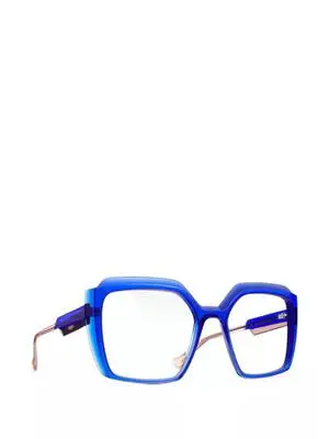 CAROLINE ABRAM Philomene Geometric-frame Glasses - Blue