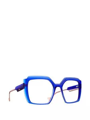 CAROLINE ABRAM Philomene Geometric-frame Glasses - Blue