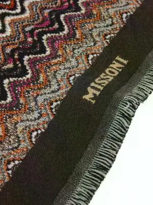 Missoni Zigzag-pattern Knit Fringed Scarf