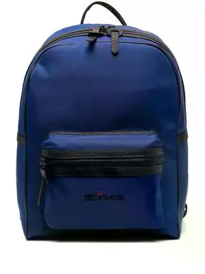 Kiton Logo-print Zip-up Backpack - Blue