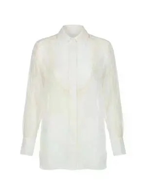 Valentino Garavani Bead-embellished Sheer Shirt - Neutrals