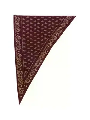Guest In Residence Paisley-knit Triangle Scarf - Red