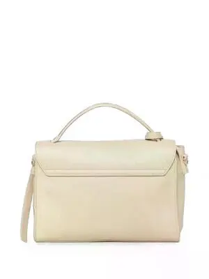 Moschino Logo-plaque Pebbled-effect Tote Bag - Neutrals