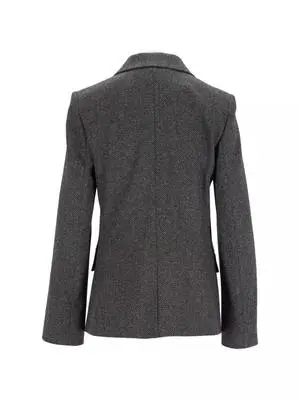 Max Mara Chevron-jacquard Single-breasted Blazer - Grey