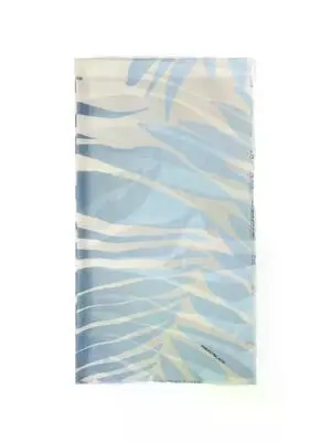 PENNYBLACK Leaf-print Frayed Scarf - Blue