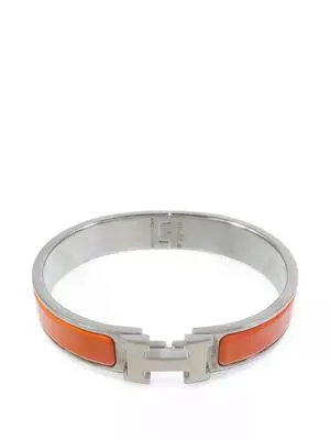 Hermès Clic H Enamel Bracelet - Silver