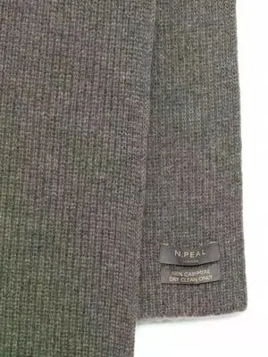 N.peal Ribbed Cashmere Scarf - Grey