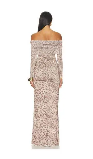 Lapointe Printed Jersey Off The Shoulder Gown In . Also
