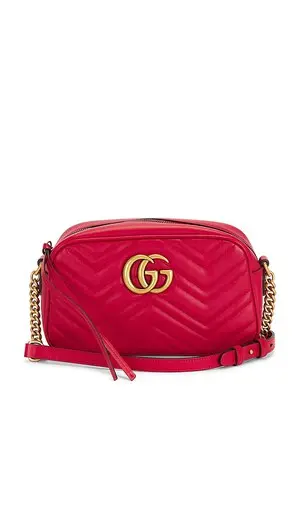 FWRD RENEW Gucci Mini Gg Marmont Shoulder Bag - Red
