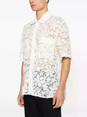Simkhai Floral-lace Short-sleeve Shirt