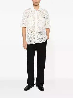 Simkhai Floral-lace Short-sleeve Shirt - White