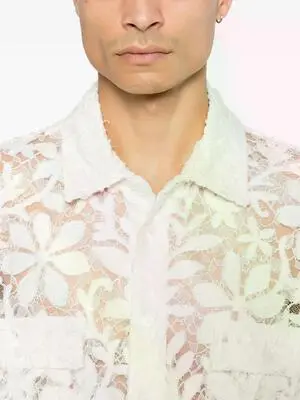 Simkhai Floral-lace Short-sleeve Shirt