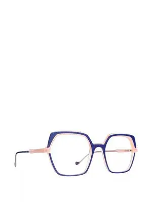 CAROLINE ABRAM Ninon Geometric-frame Glasses - Blue