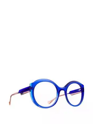 CAROLINE ABRAM Paola Round-frame Glasses - Blue