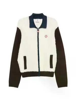 Casablanca Logo-patch Zip-up Jacket - Neutrals