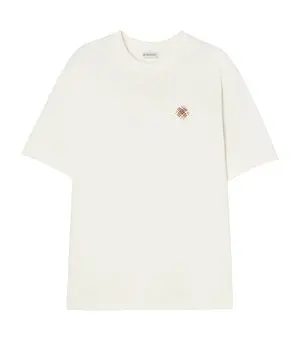 Burberry Cotton Embroidered Logo T-shirt - Beige