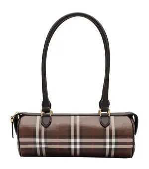 Burberry Mini Check Barrel Bag - Brown