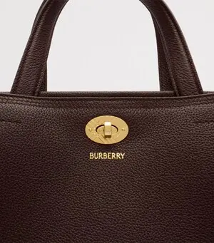 Burberry Small Leather Cotswolds Check Tote Bag