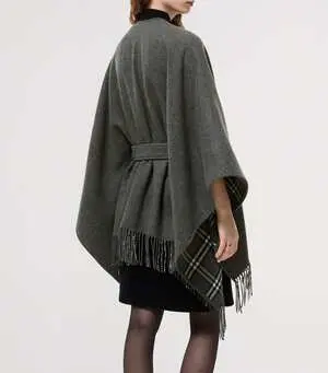 Burberry Wool Fringed Cape