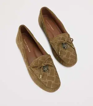 Kurt Geiger Suede Eagle Moccasins - Beige