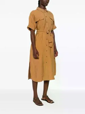 Maison123 Belted Button-front Shirt Dress