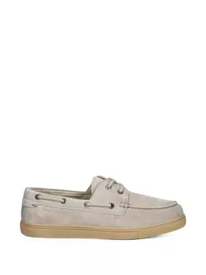 Marc O'polo Lace-up Suede Boat Shoes - Grey