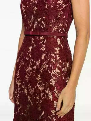 SELF-PORTRAIT Lace Belted Maxi Dress