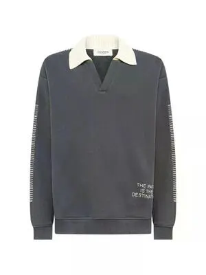 LANEUS Boxy-fit Embroidered-detail Sweatshirt