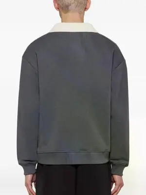 LANEUS Boxy-fit Embroidered-detail Sweatshirt