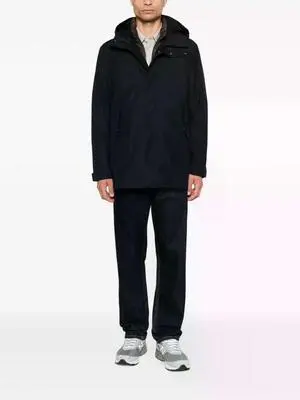 ON THE BUND Hooded Zip-up Layered Parka