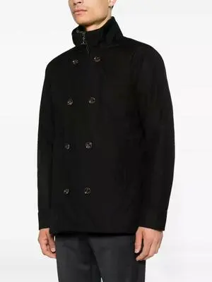 ON THE BUND Livigno Double-breasted High-neck Peacoat