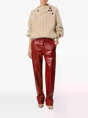 Isabel Marant Étoile Lily Alpaca Button-detail Boileed Wool Sweater