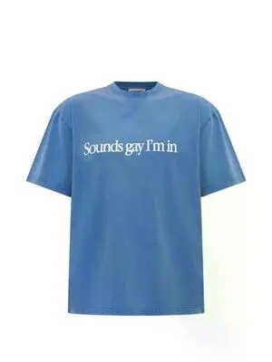 CARNE BOLLENTE Slogan-print Cotton T-shirt - Blue