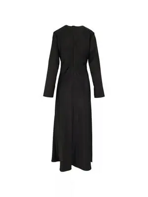 Emporio Armani Long-sleeve Gathered Maxi Dress - Black