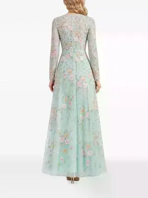 NEEDLE & THREAD Garden Rose Long-sleeve Gown