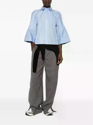 Sacai Vertical-stripe Flared-sleeve Shirt