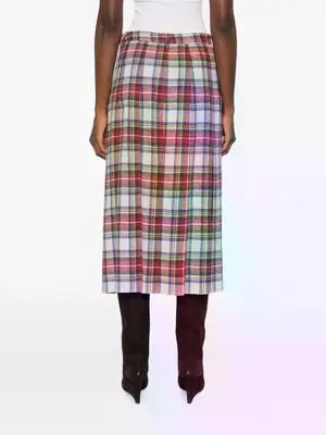 MAISON MARGIELA Tartan-check Pleated Midi Skirt