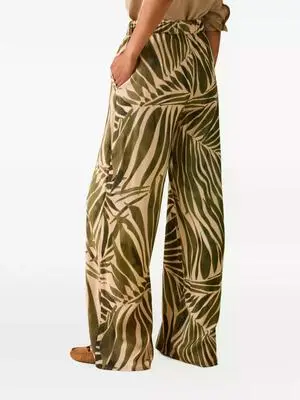 PENNYBLACK Leaf-print Wide-leg Trousers
