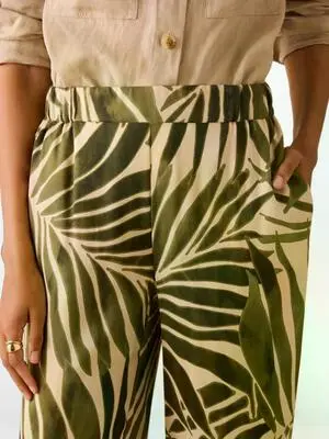 PENNYBLACK Leaf-print Wide-leg Trousers